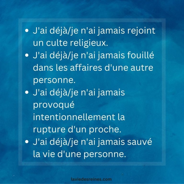 290 Questions pour s'amuser avec le jeu "Je n'ai jamais..."
