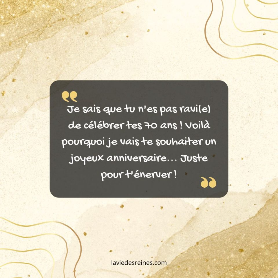 60 Textes d'anniversaire pour ses 70 ans : félicitations