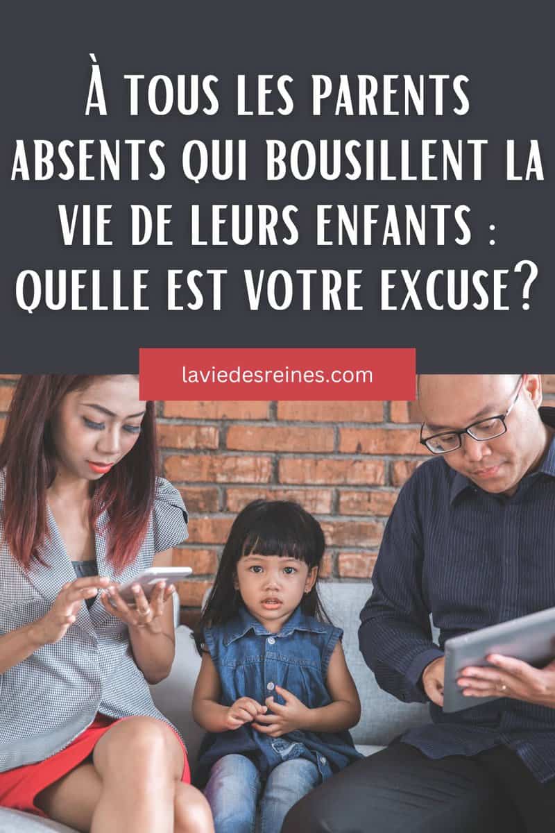 À tous les parents absents qui bousillent la vie de leurs enfants ...