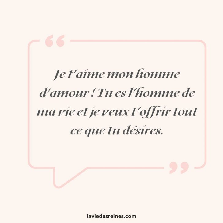 Je t'aime mon homme : 101 Messages d'amour, de respect et de soutien